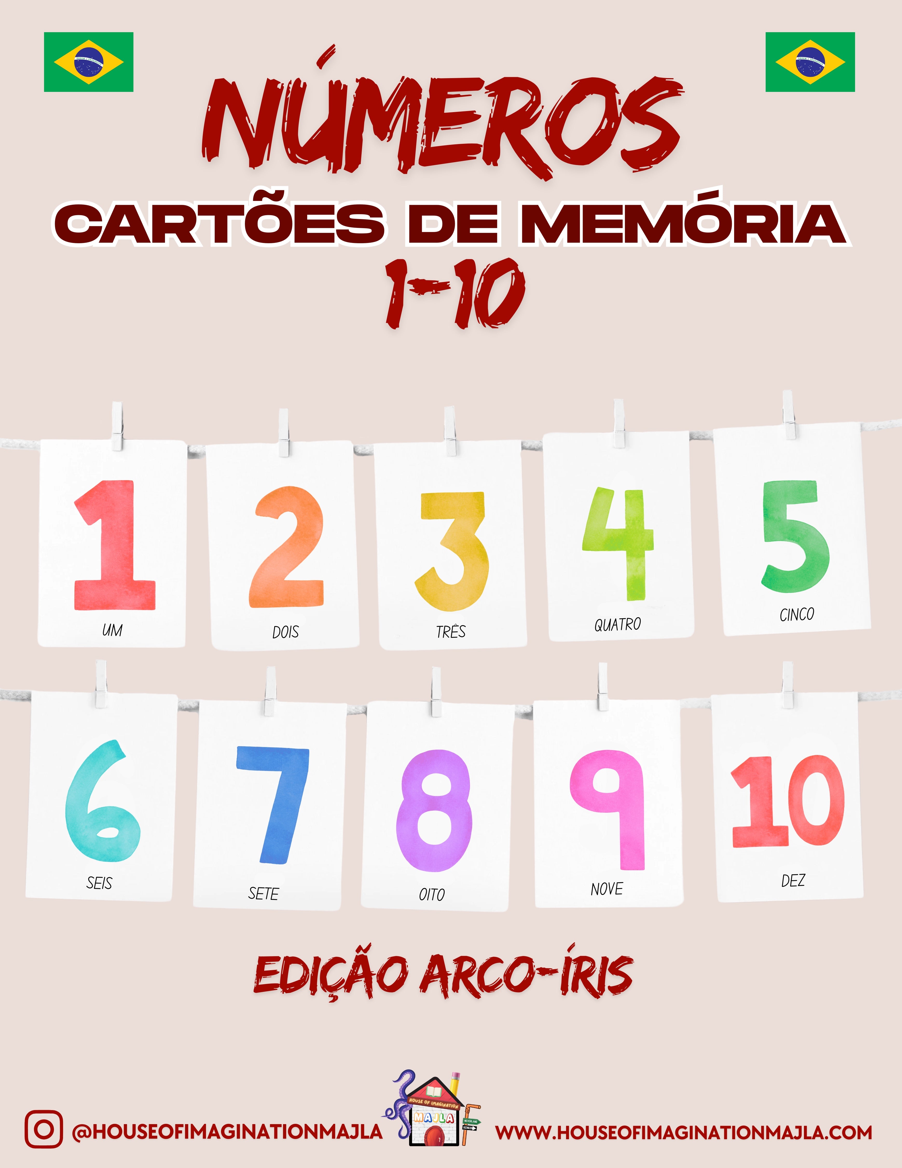 Portuguese - Cartões De Memória - Números – House Of Imagination
